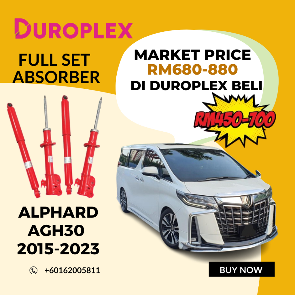 DUROPLEX Full Set Absorbers Toyota Alphard AGH30 2015-2023 (4 pieces) 1 ...