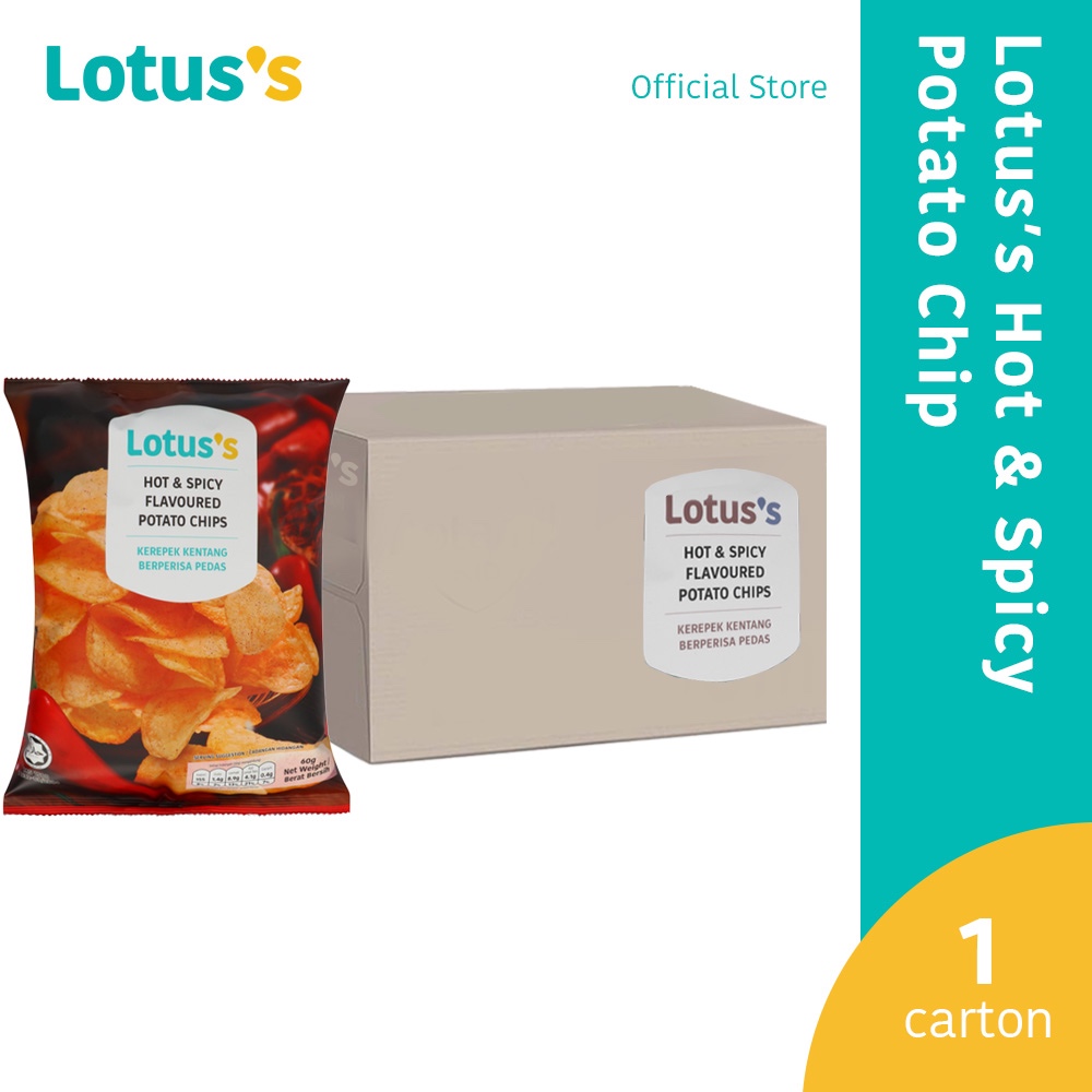 Lotus's Potato Chips F.Cut Hot & Spicy 60g x 24 packs (1 carton ...