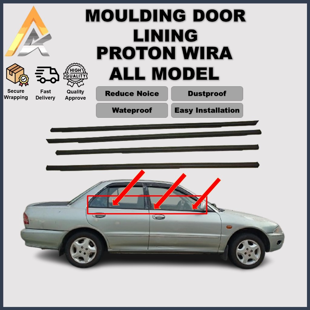 ORIGINAL PROTON WIRA ALL MODEL Moulding Door Outer Door Glass Moulding ...