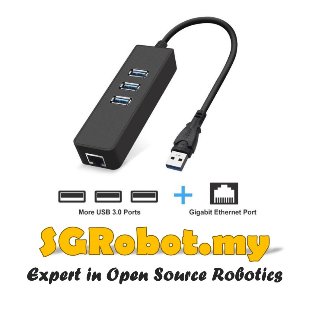 USB 3.0 Type C to RJ45 3 Port USB 3.0 Hub Gigabit LAN Ethernet Network ...