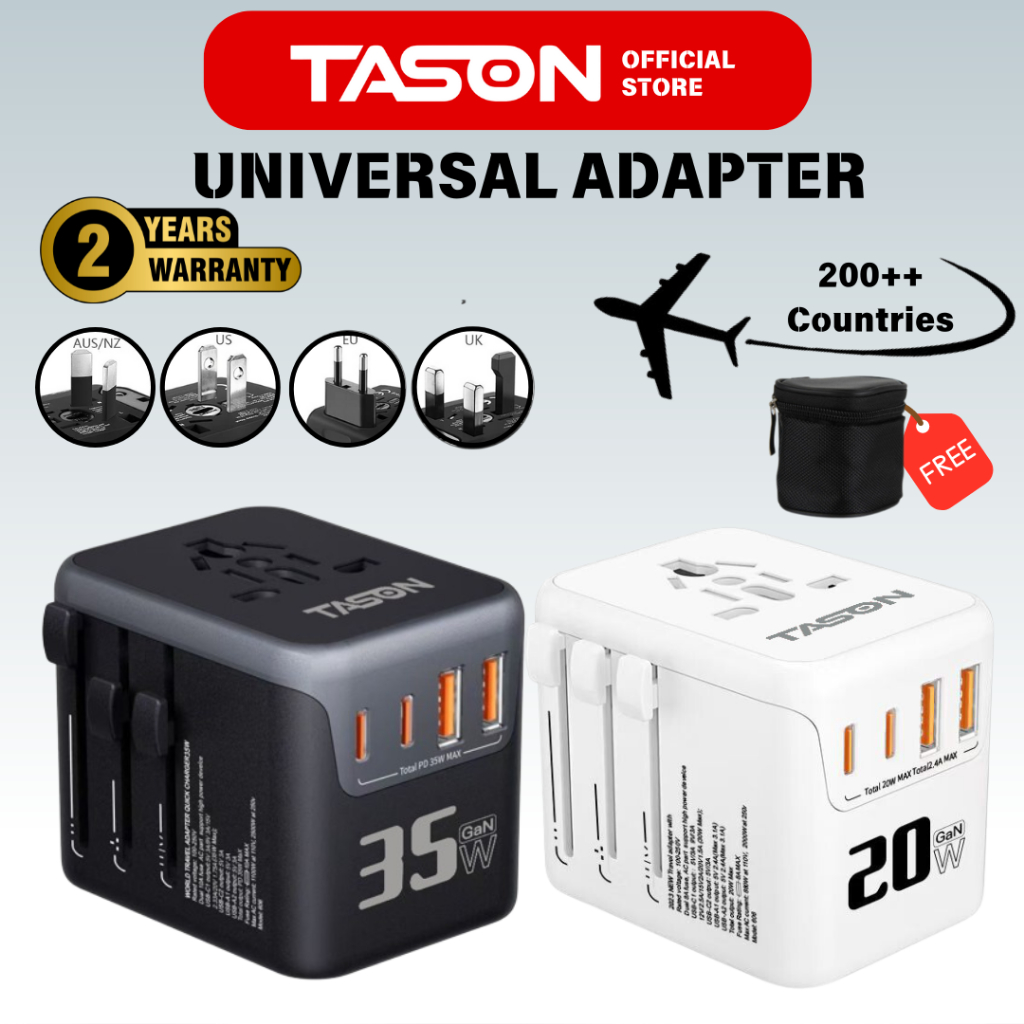 Tason Universal Adapter Travel International Adapter Plug Universal ...