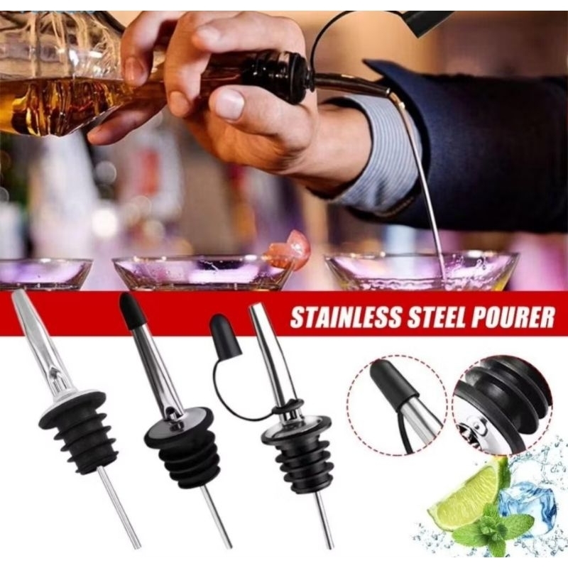 Penutup Keluli Tahan Karat Pencurah Liquor Pourer Flow Spouts Stopper ...