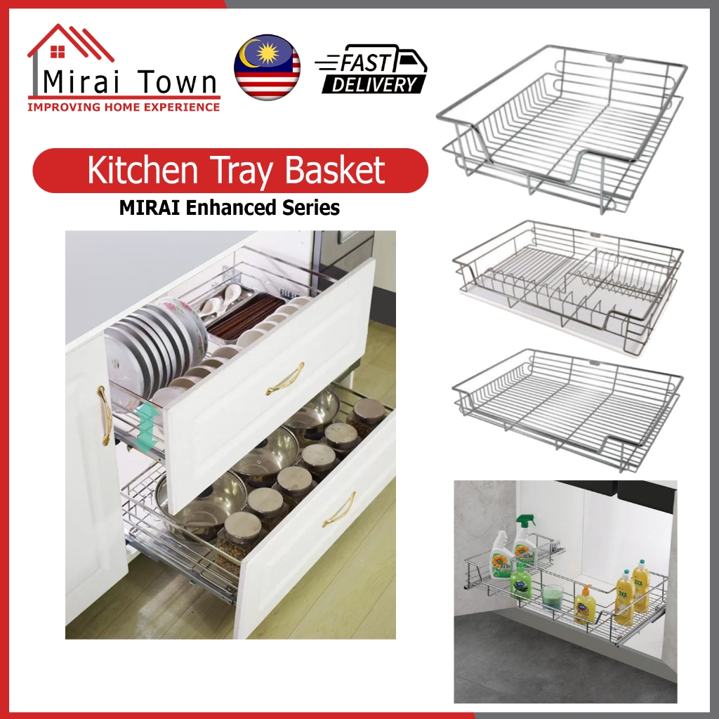 MIRAI Kitchen Tray Basket Organizer Plates Bowls Cutlery Kitchen Under ...