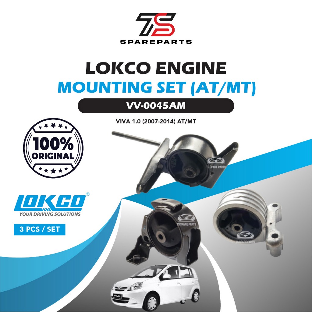 LOKCO Engine Mounting Perodua VIVA 1.0 AT/MT (2007-2014) (3pcs) Enjin ...