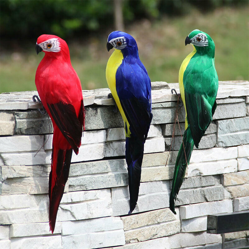 Lawn Decoration 25cm Artificial Parrot Model Simulation Foam Feather ...