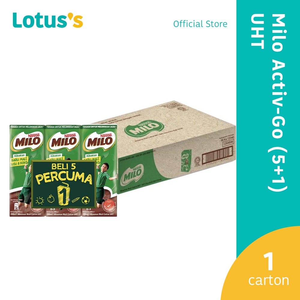 NESTLE MILO Activ-Go UHT (5 + 1) x 200ml x 4 packs (1 carton) | Shopee ... NESTLE MILO Activ-Go UHT (5 + 1) x 200ml x 4 packs (1 carton) | Shopee ...