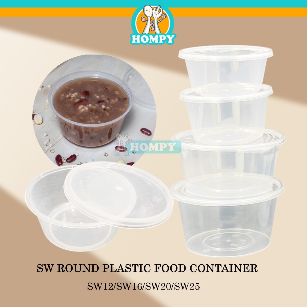 SW ROUND PLASTIC FOOD CONTAINER/TAKEAWAY FOOD BOX SW12/SW16/SW20/SW25 ...
