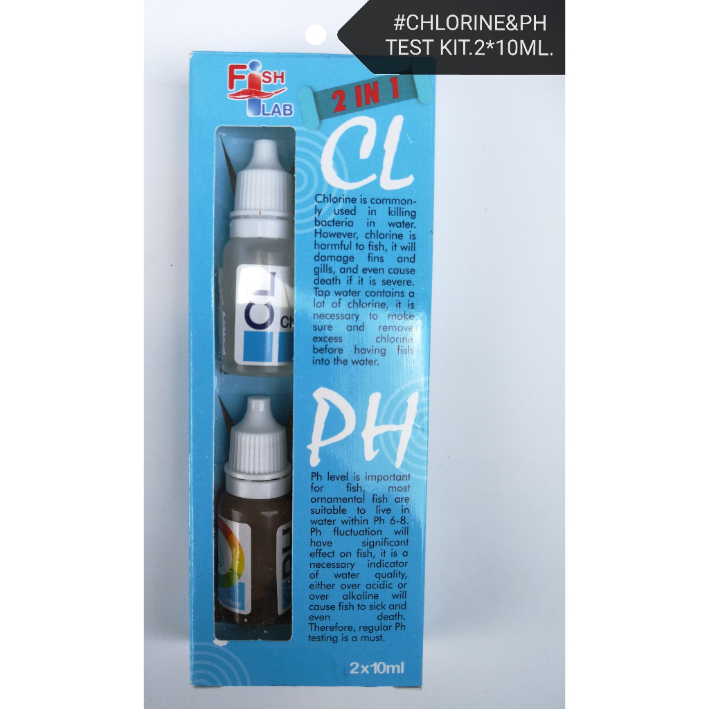 Fish Lab Chlorine pH Tester 2in1 2x10ml for Aquarium [Fishlab] | Shopee ...