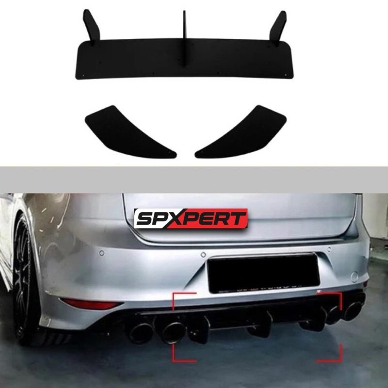 volkswagen golf mk7 gti rear diffuser splitter | Shopee Malaysia
