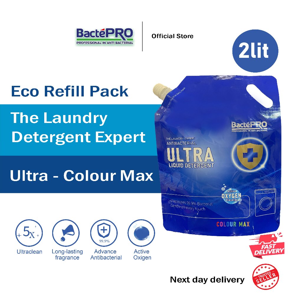 Bactepro Antibacterial Laundry Detergent - Colour MAX - Eco Refill pack ...