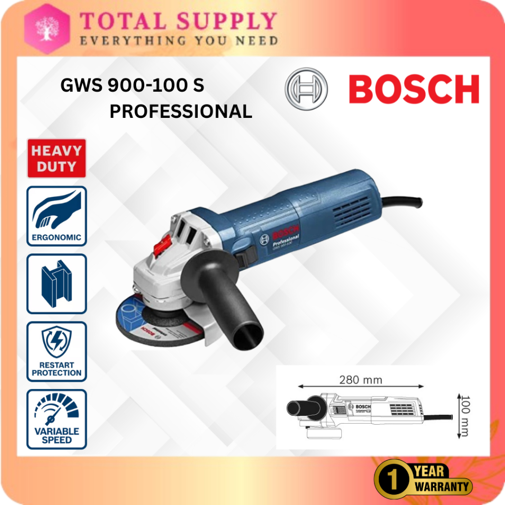 BOSCH GWS 900-100 S PROFESSIONAL ANGLE GRINDER | Shopee Malaysia