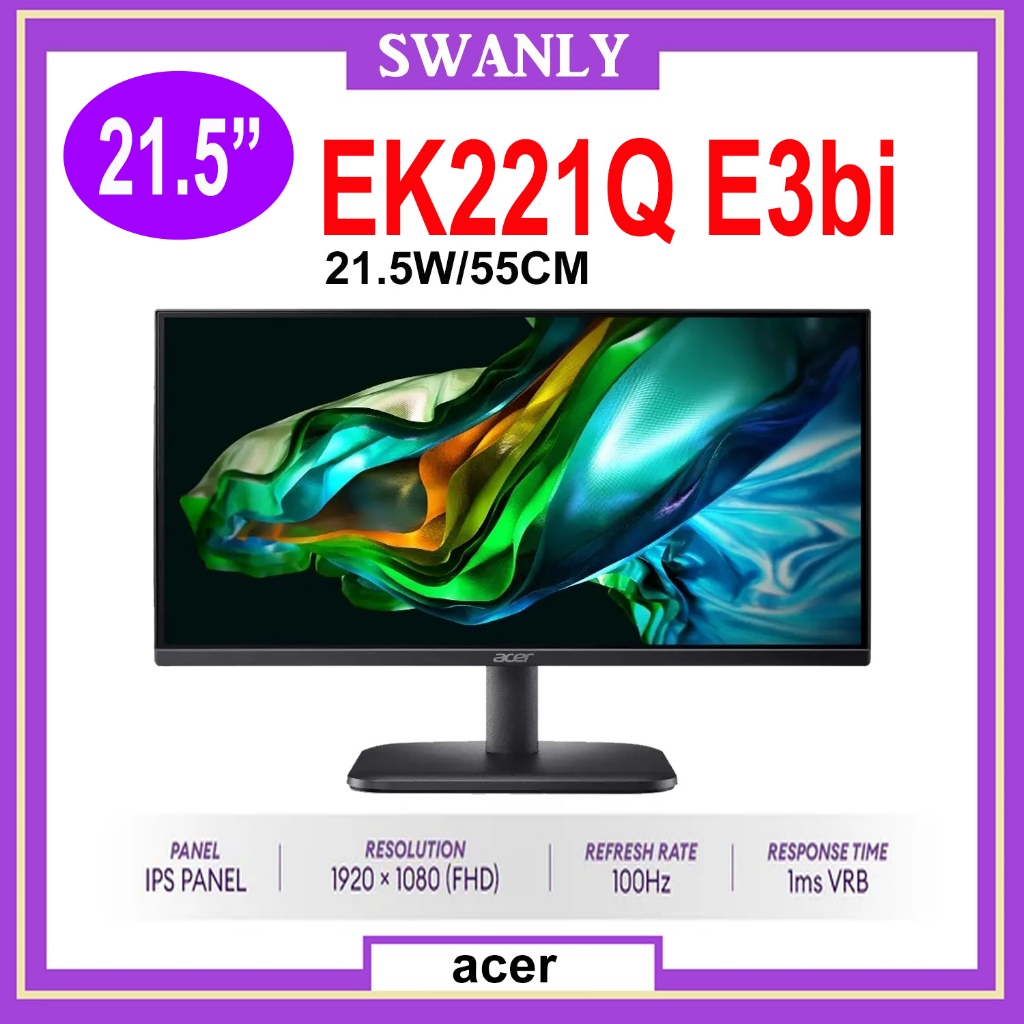 Acer 21.5" FHD MONITOR EK221Q Hbi / Acer 21.5" EK221Q E3bi FHD Monitor ...