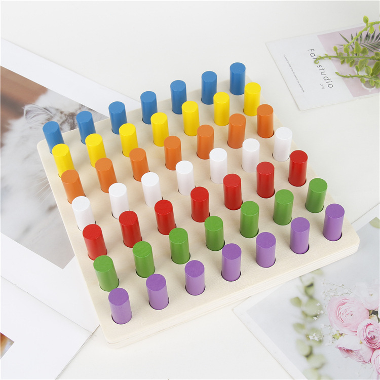 Montessori color finger grasping board sense system wood board and ...
