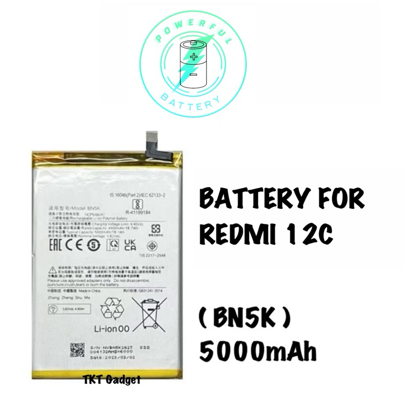 Battery For Ori Redmi 12c ( BN5K ) 5000mAh | Shopee Malaysia