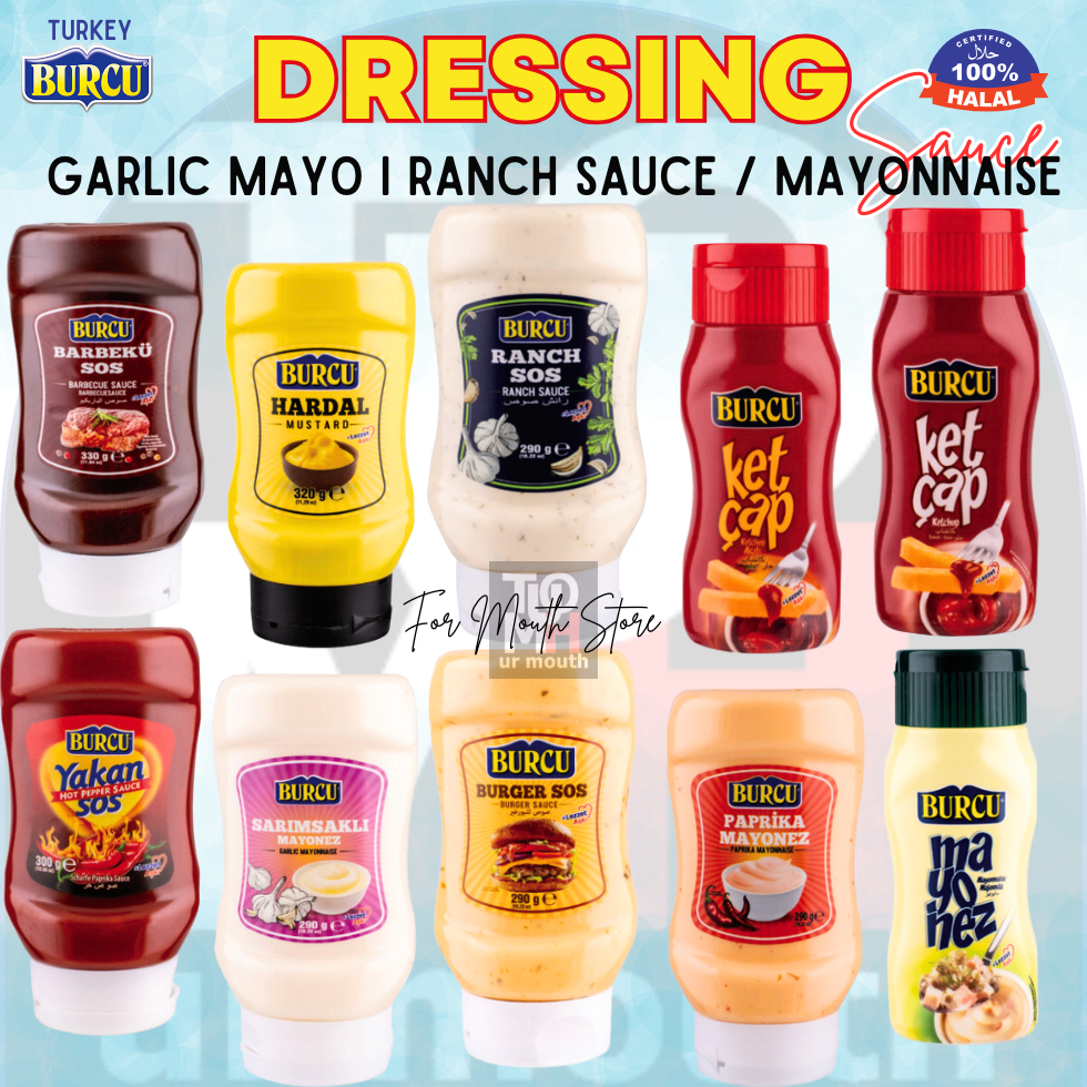 (halal) Burcu Sos Bawang Putih / Ranch / BBQ / Yellow Mustard ...
