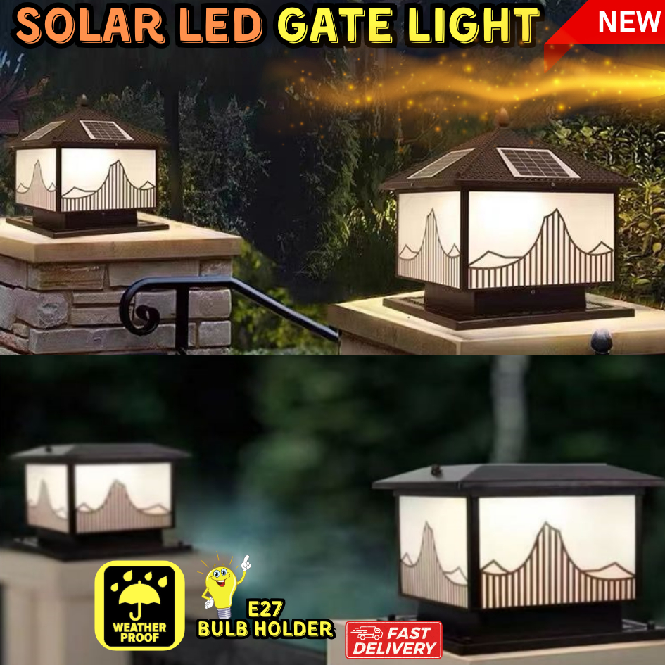 🔥NEW🔥Lampu Gate Murah Modern LED Glass Gate Lamp Frosted Glass/Rain ...