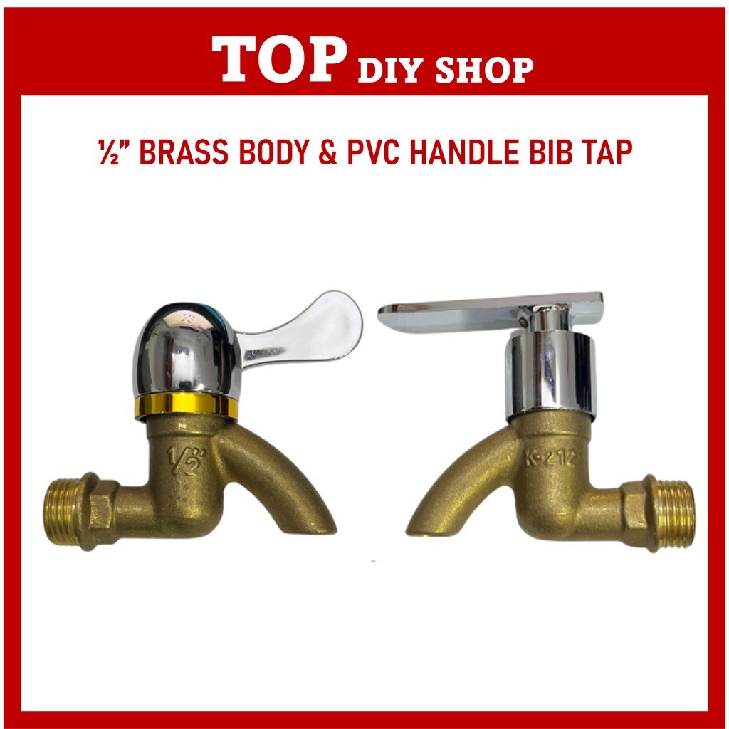 ½” BRASS BODY & PVC HANDLE BIB TAP | Shopee Malaysia