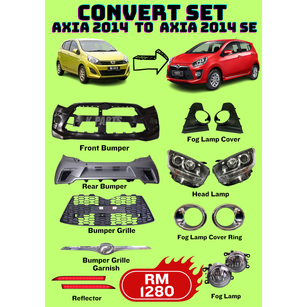 Fastlink Bodykit Perodua Axia 2014 Full Set Combo Convert To Axia ...