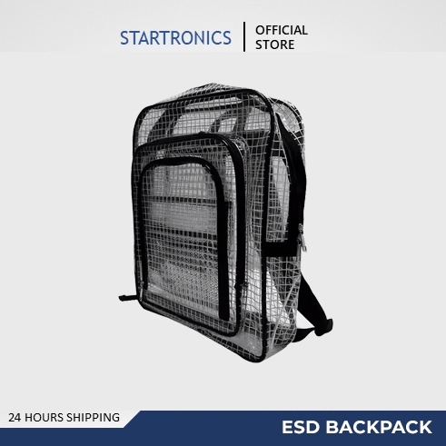 ESD PVC carbon printed grid transparent anti-static cleanroom backpack ...