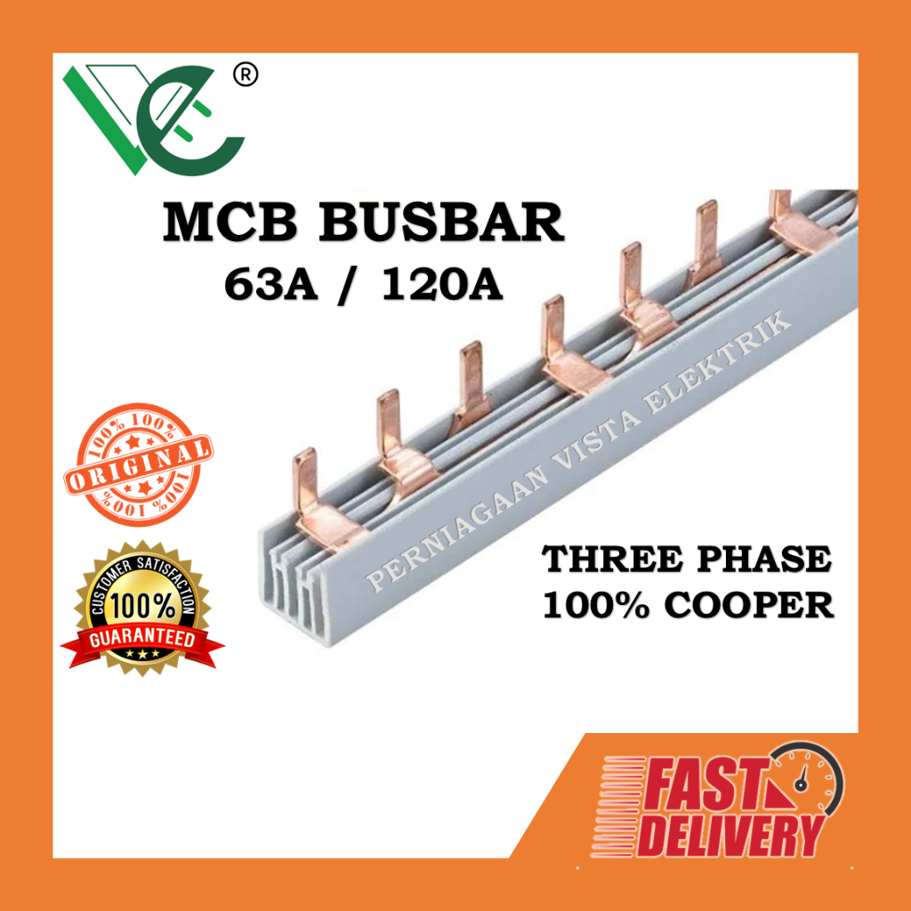 THREE PHASE MCB COPPER BAR 1POLE 63A & 120A / MCB COPPER BUS BAR WITH ...