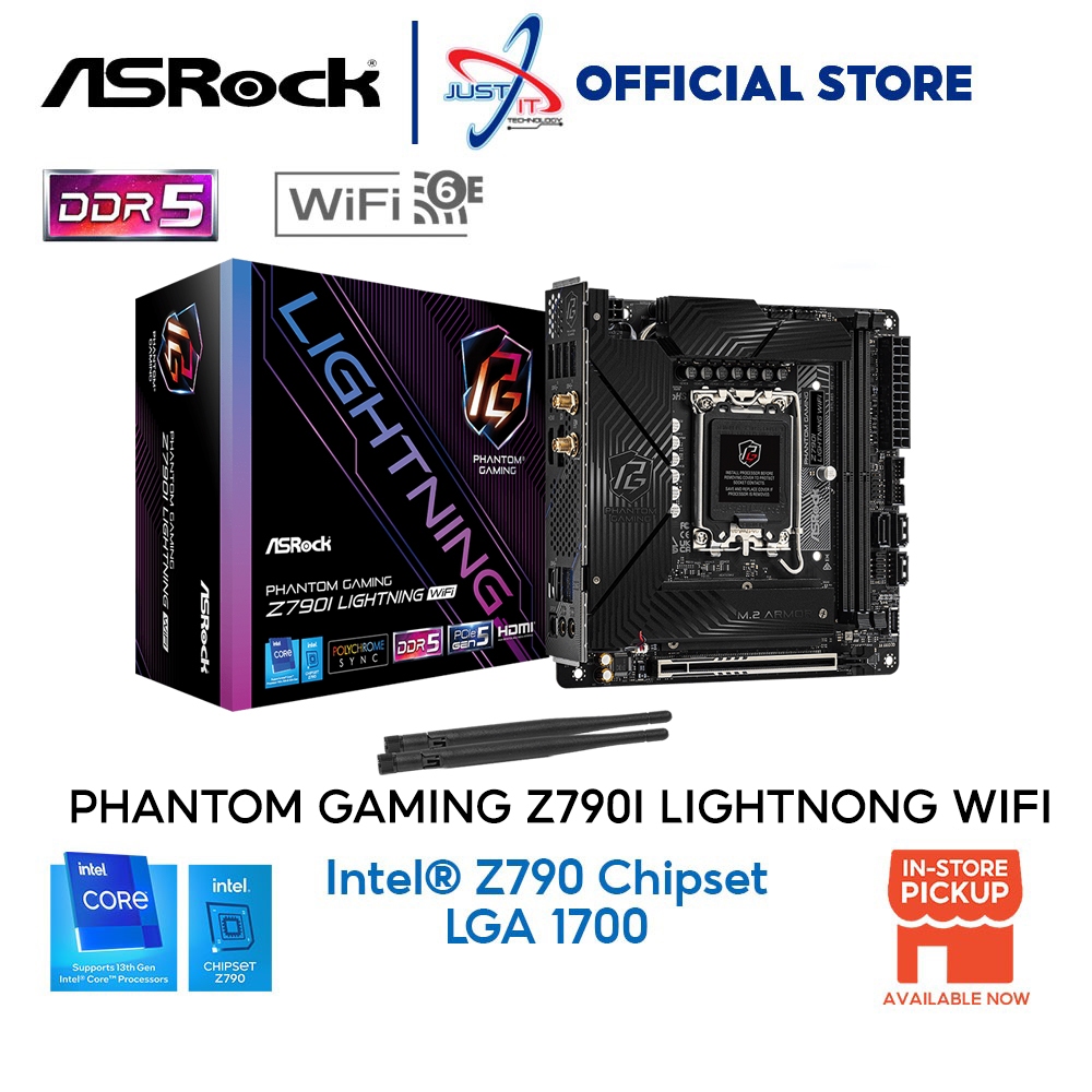 ASROCK PHANTOM GAMING Z790I LIGHTNING WIFI DDR5 / D5 LGA1700 GAMING ...
