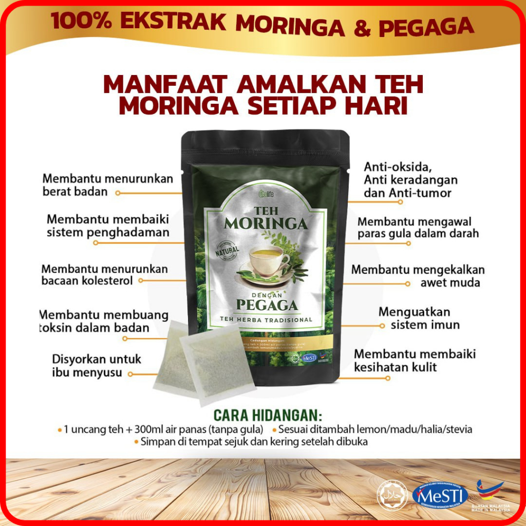 Teh Moringa Pegaga GOLIFE 100% HERBA | Ready Stock | Postage Daily ...