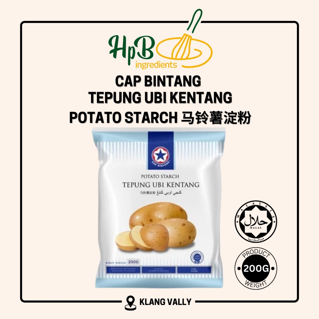CAP BINTANG Potato Starch / Tepung Ubi Kentang 马铃薯淀粉 200g/1kg | Shopee ...