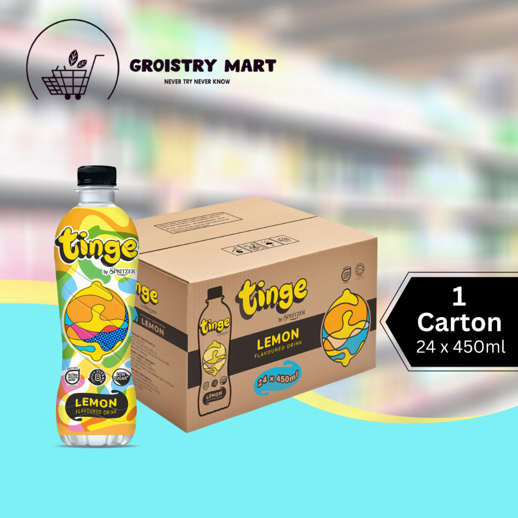 Spritzer Tinge Lemon Flavored ( 24 x 450ml ) 1 Carton [Klang Valley ...