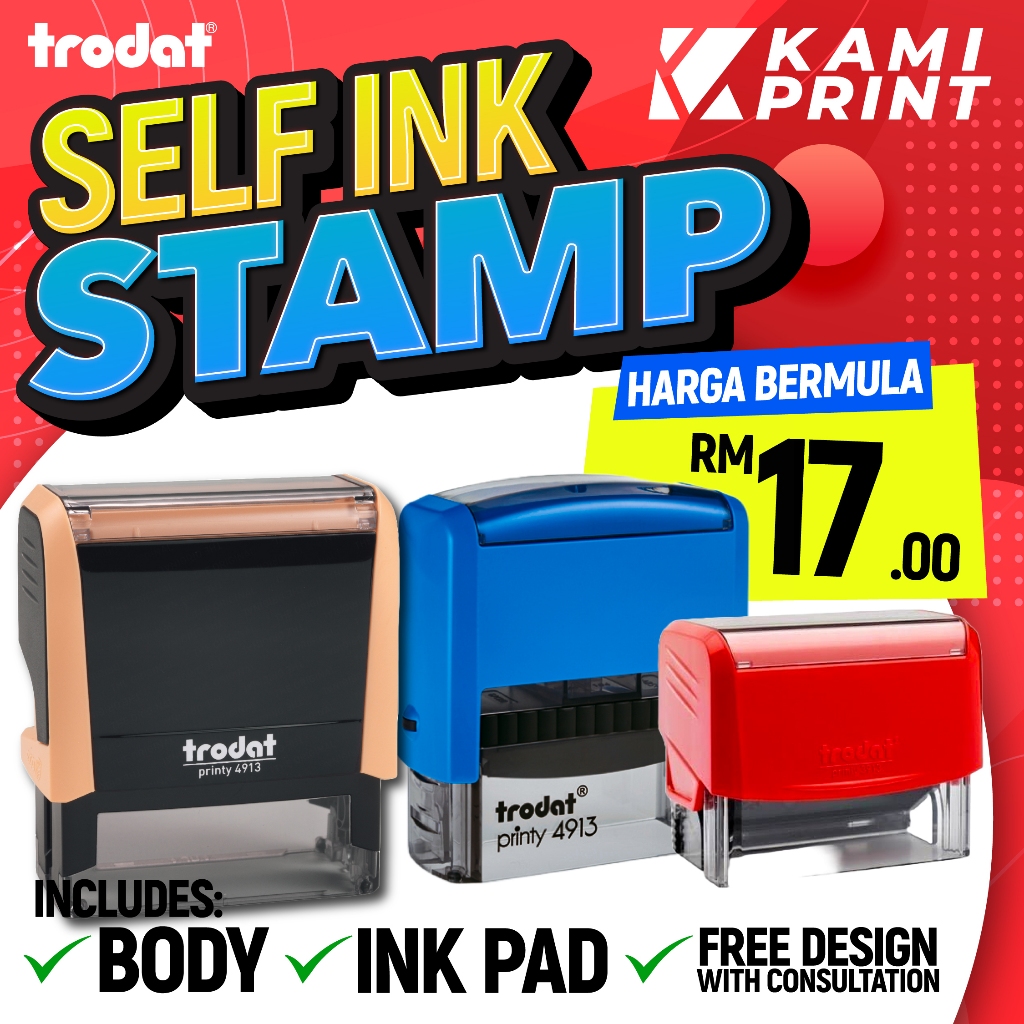SELF INK STAMP / RUBBER STAMP / COP NAMA / COP JAWATAN / ORIGINAL ...