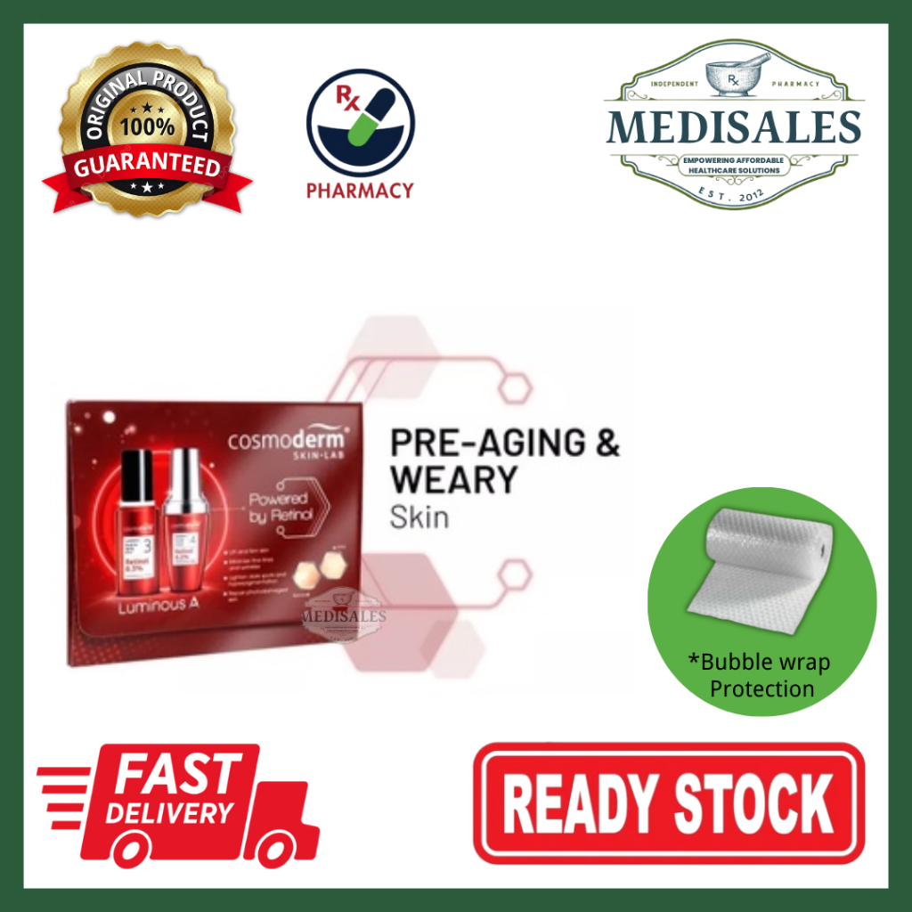 (TRIAL SET) COSMODERM LUMINOUS A PRE-AGING & WEARY STARTER SAMPLE KIT ...
