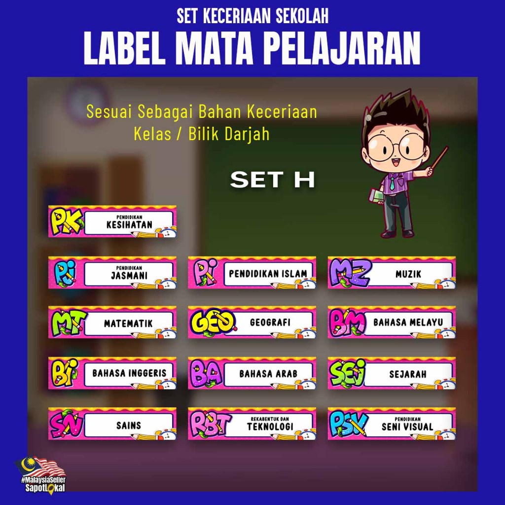 Label SUBJEK MATAPELAJARAN H-L / Set Keceriaan Sekolah - SKS - Design ...