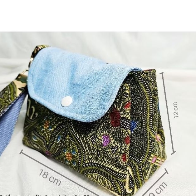 batik pouch with 3 pockets. batik bag. | Shopee Malaysia