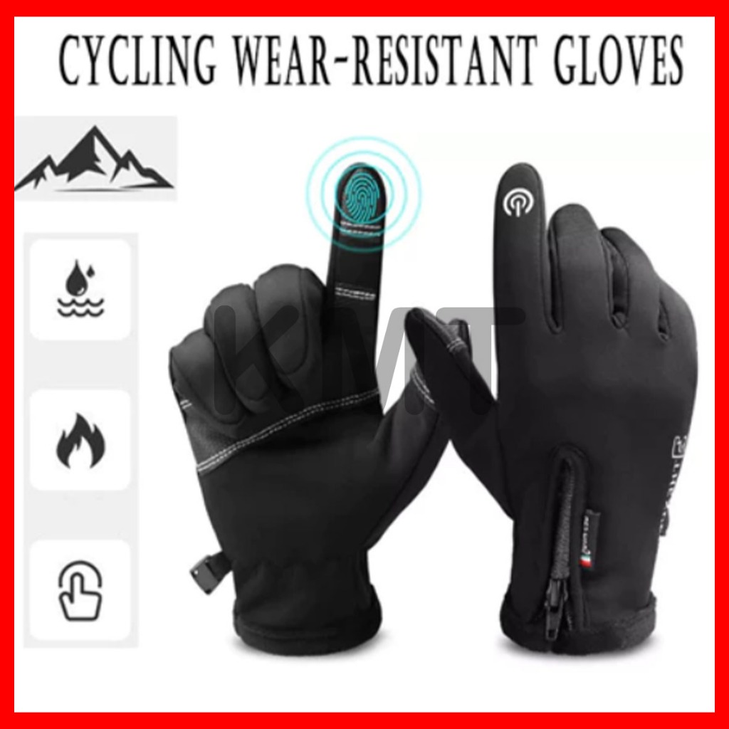 KMT Premium Glove Winter Warm Gloves Waterproof Windproof 2 Finger Flip ...