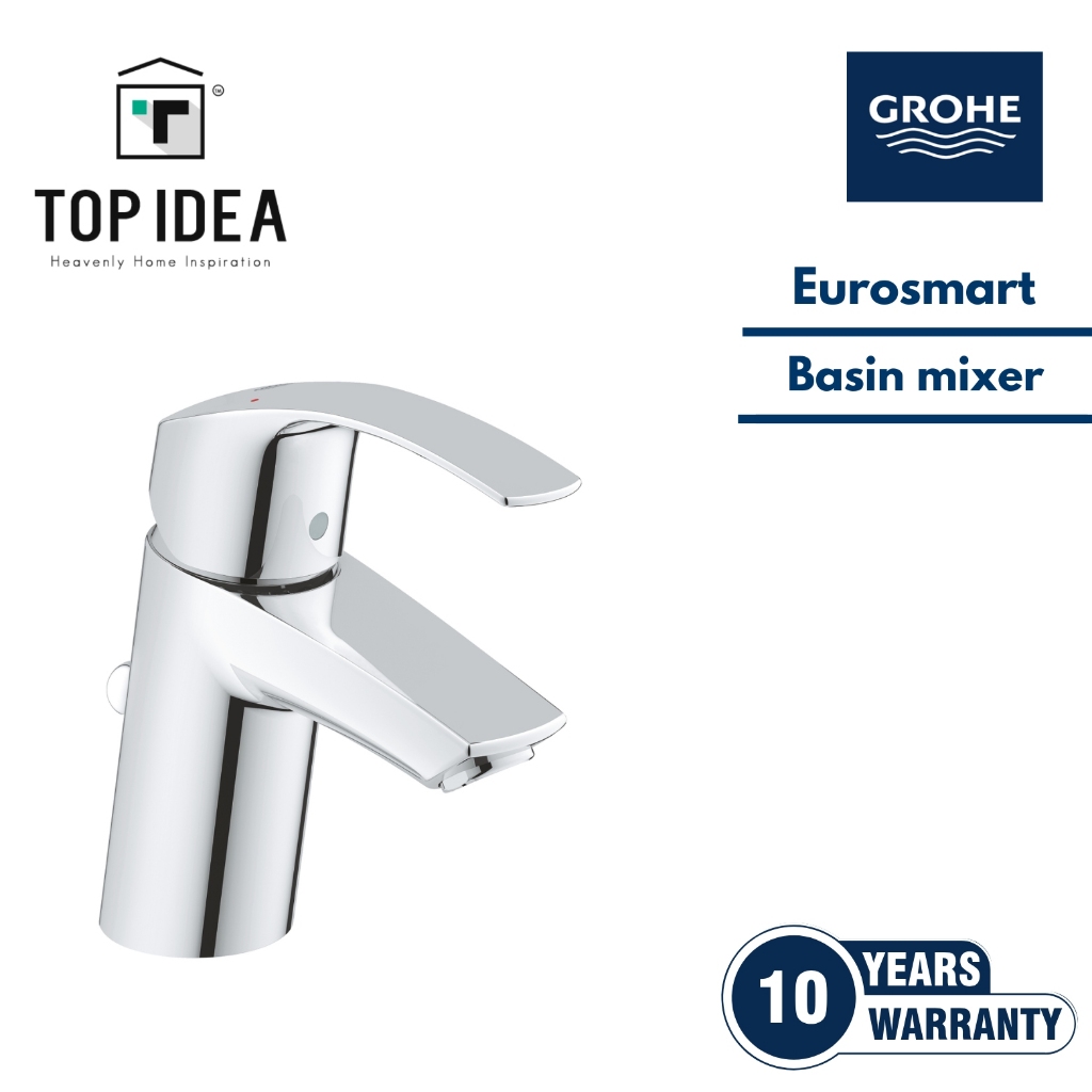GROHE Eurosmart Single Lever Basin Mixer S-Size Complete with Pop-up ...