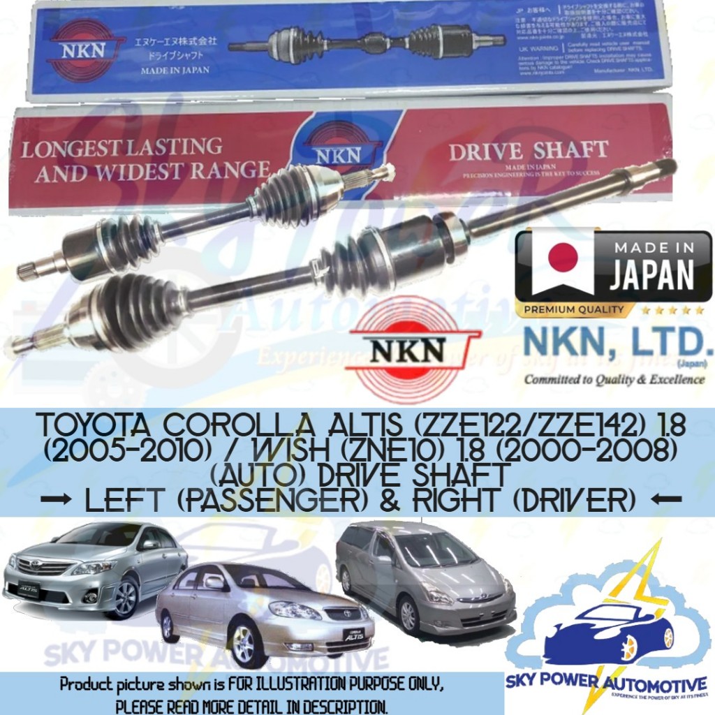TOYOTA COROLLA ALTIS 1.8 ZZE122 ZZE142 / WISH 1.8 ZNE10 AUTO NKN JAPAN ...