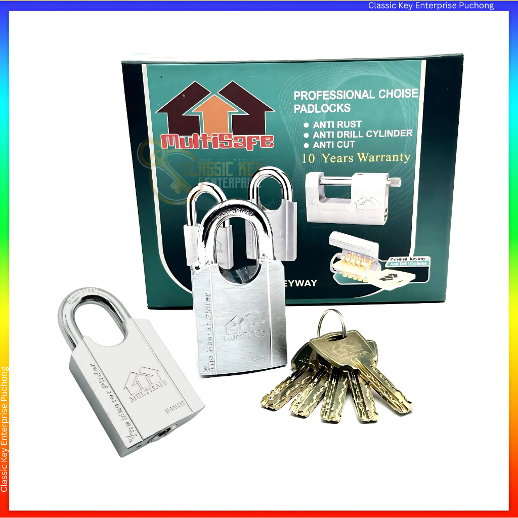 Multisafe pad lock kunci grill besi pintu - patented keyway size 43mm ...