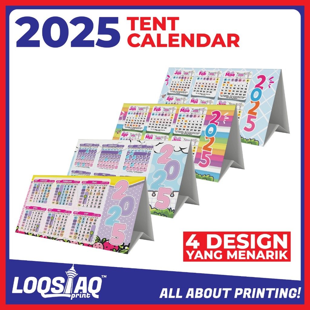 TENT CALENDAR TAHUN 2025 11 X 6.5 CM / CALENDAR KHEMAH TAHUN BARU 2025 ...