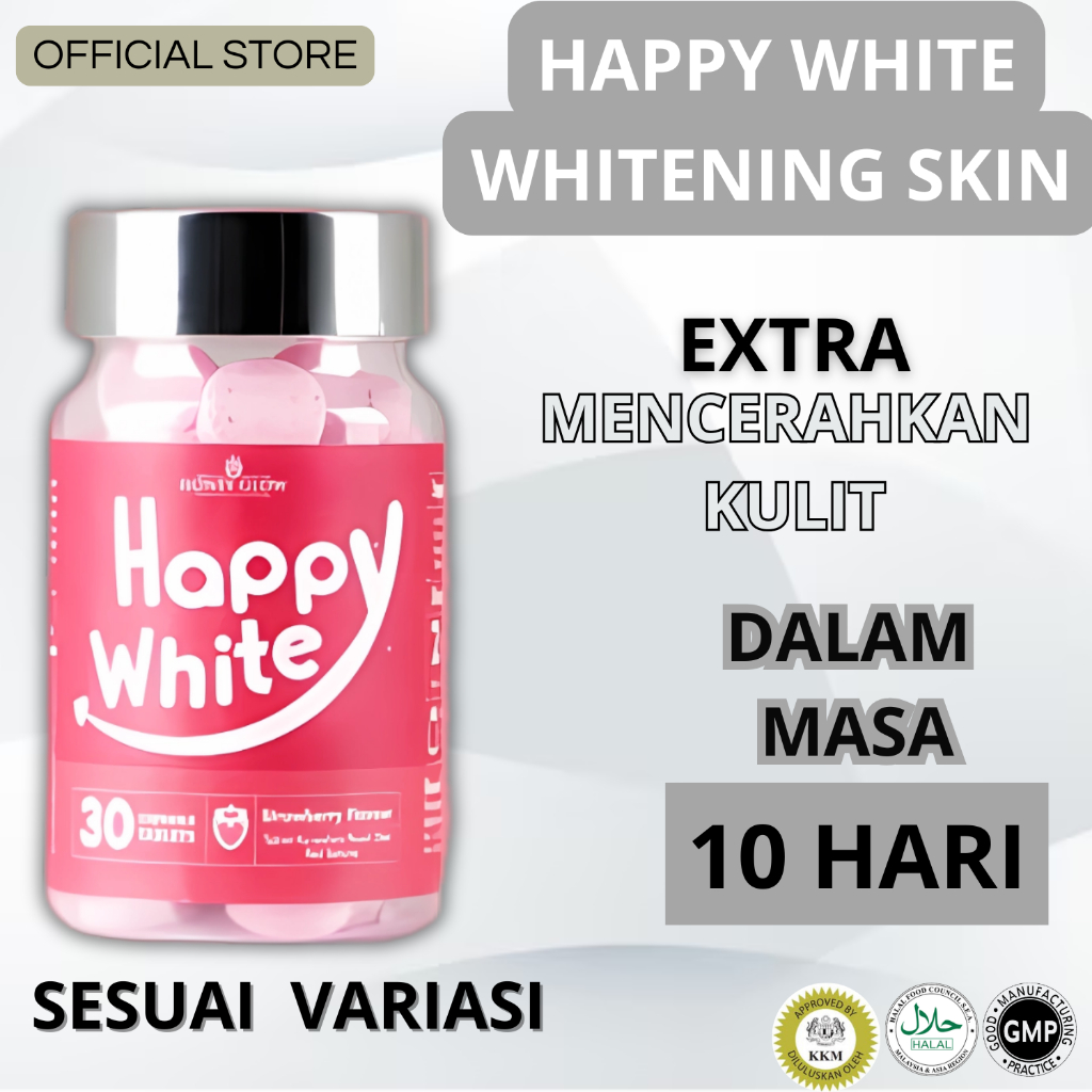 HAPPY WHITE ORIGINAL Whitening Supplement Ubat Putih Seluruh Badan ...