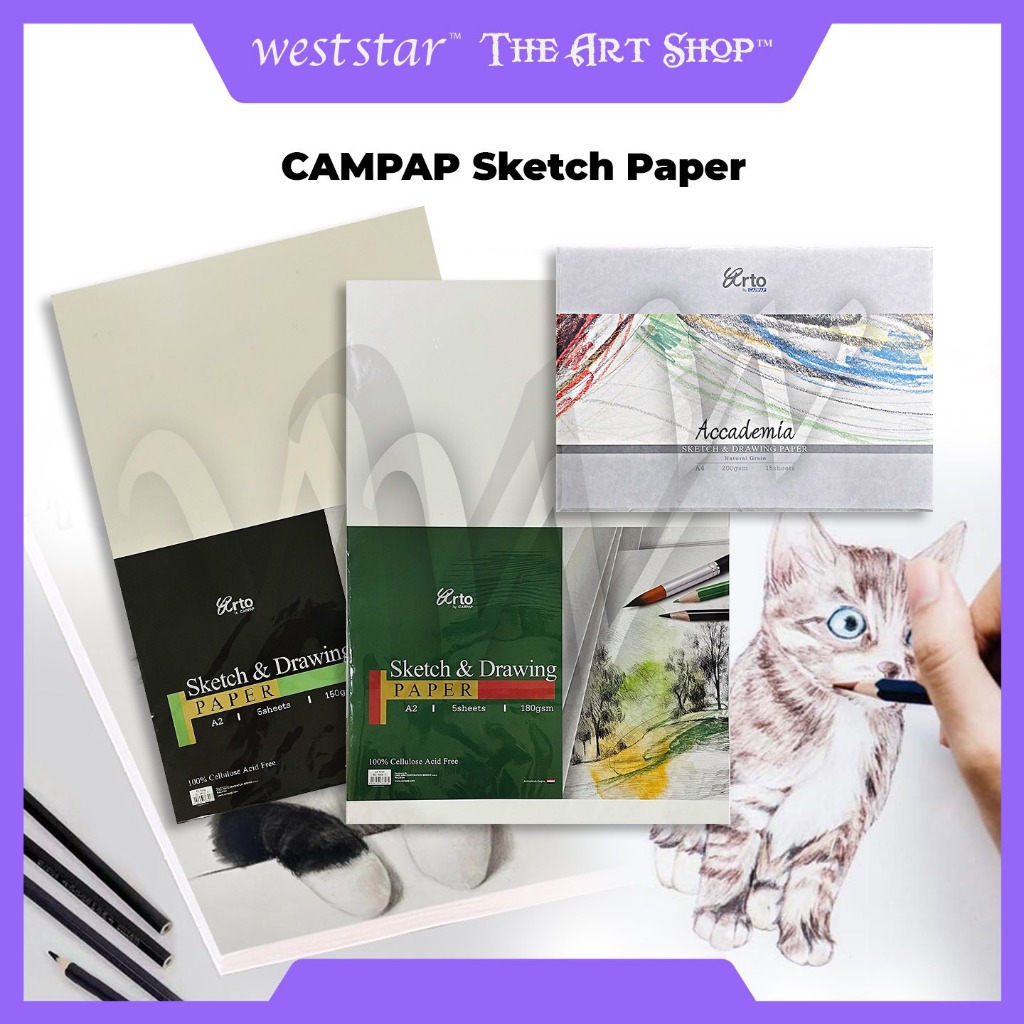 [WESTSTAR] CAMPAP SKETCH PAPER | Shopee Malaysia