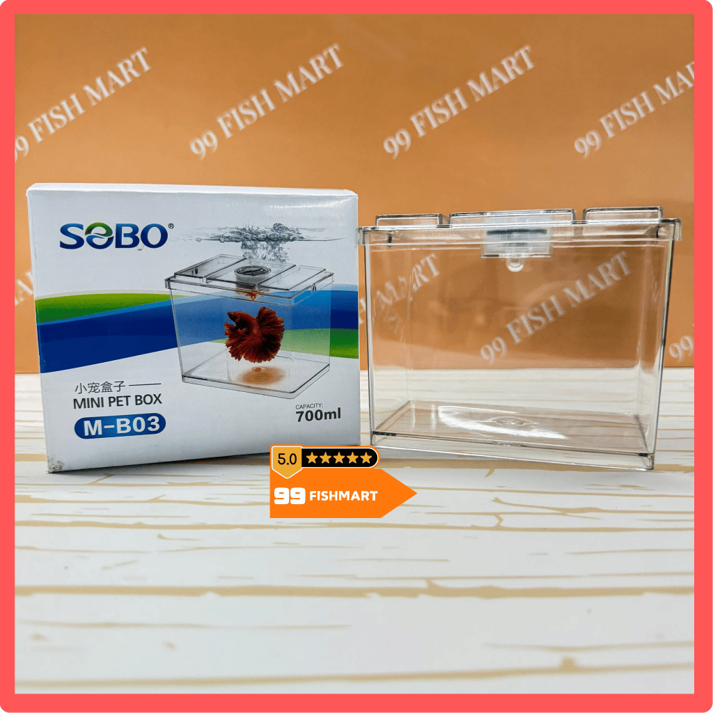 SOBO MINI PET BOX M-B03 700ML BETTA FISH TANK AQUARIUM LED LIGHT ...