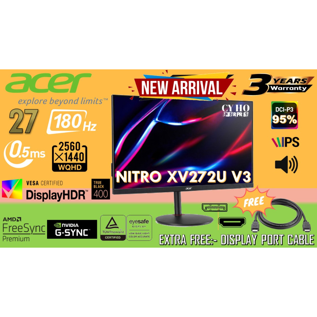 Acer Predator XB273U V3 - 27"WQHD IPS-180hz/ Nitro XV270 M3 27"FHD IPS ...