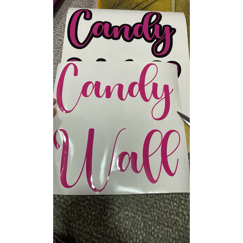 Custom sticker candy wall sticker cermin plotting sticker cermin ...