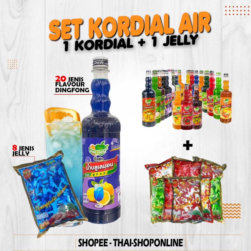 Set Minuman Perasa Air Dingfong Kordial Dan Jelly [MAX ORDER 5 SET ...