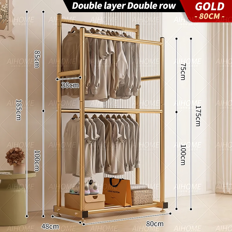 Garment Rack Steel Clothes Pole Rack Clothing Display Hanger Organizer ...