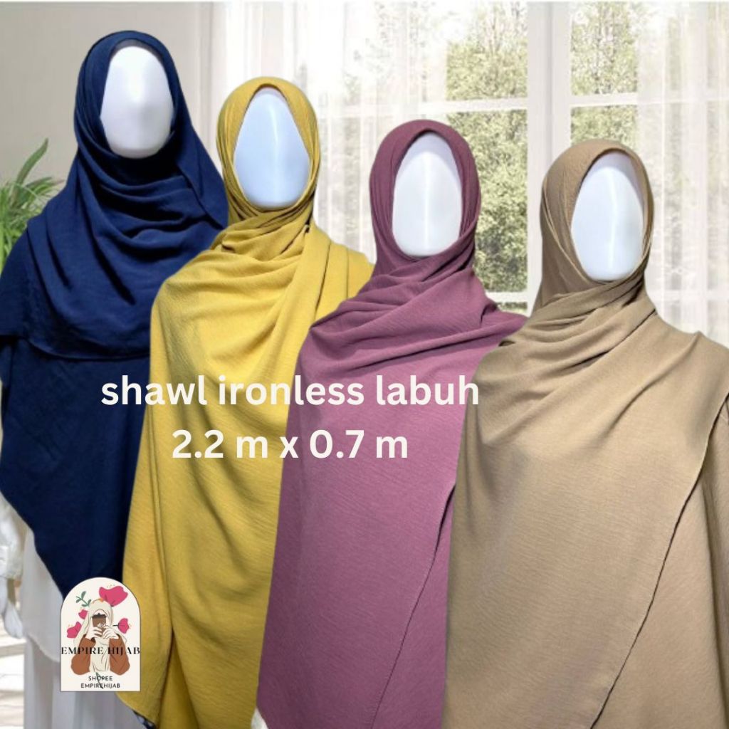 shawl labuh ironless cey crape (2.2mx0.7m) | Shopee Malaysia