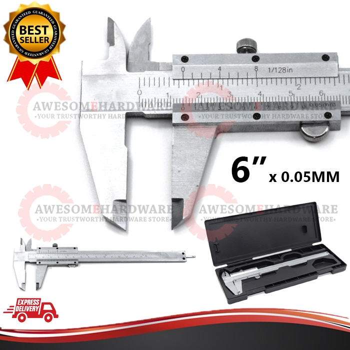 (CM AND INCH) 6'' 150MM x 0.05MM STAINLESS STEEL VERNIER CALIPER RULER ...