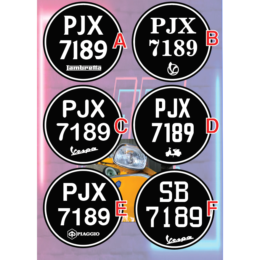 Vespa Lambretta MAGNETIC & STICKER NO Plate Vespa Lambretta Royal Alloy ...