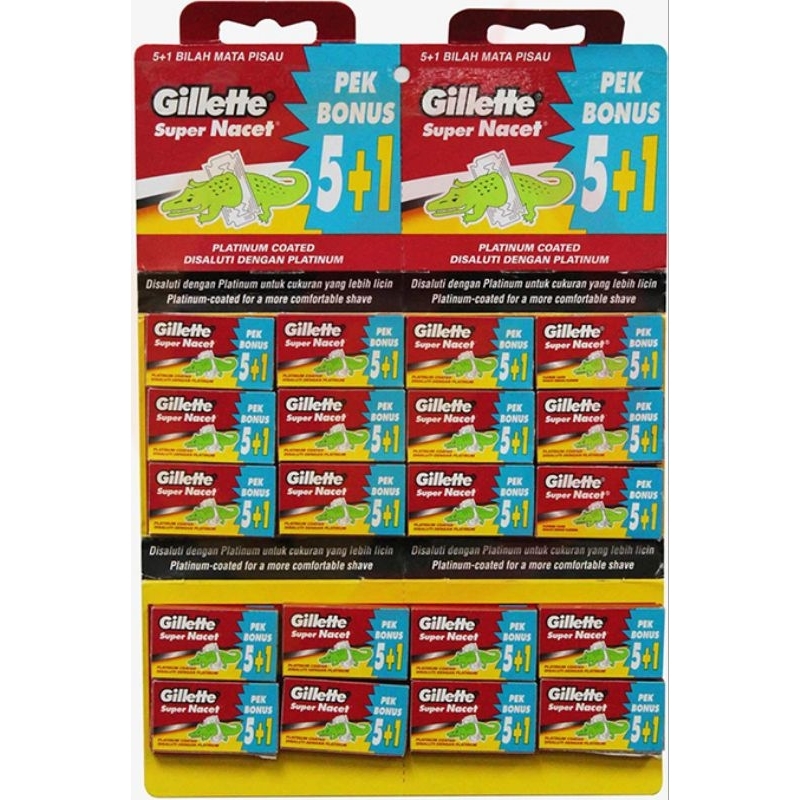 Gillette Super Nacet 5+1 BLADES GENUINE (20 boxes) | Shopee Malaysia