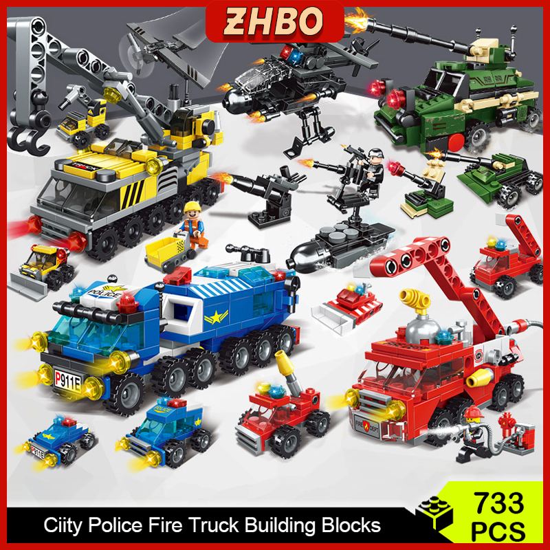 现货 积木 Mainan 6 IN1 SWAT Building Blocks Police Car Creative Toys Gift ...