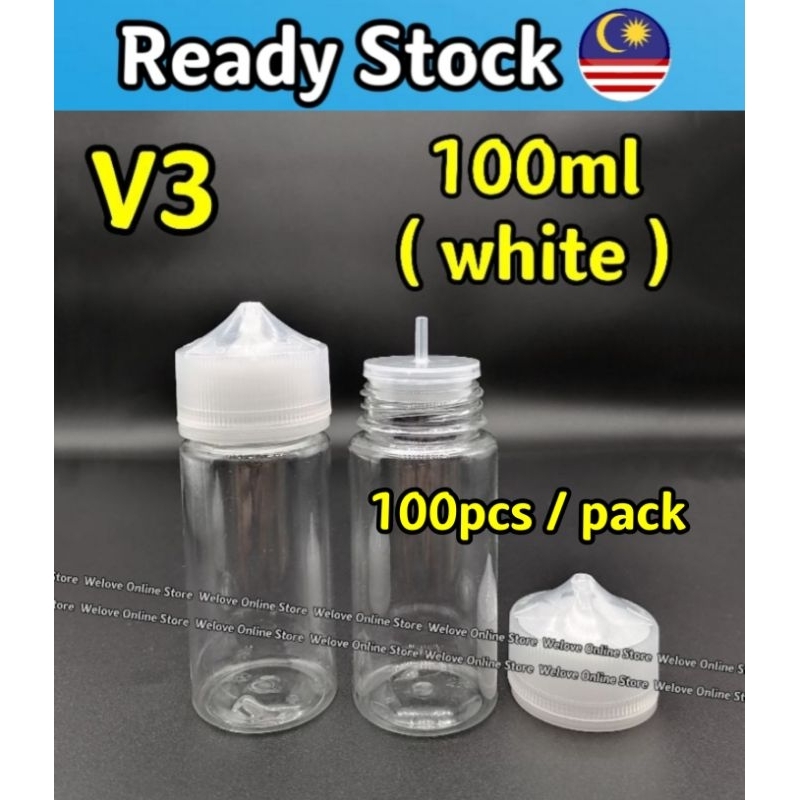 100pcs / pack V3 - 100ml Botol Kosong Empty Plastic Dropper Bottle ...